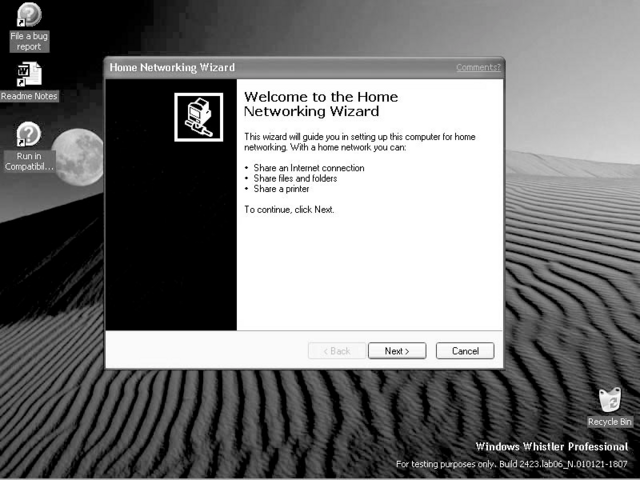 ‎Windows XP Build 2423.Lab06_N.010121-1807 - WinStory Wiki