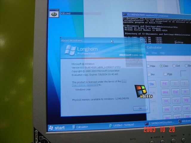 ‎Windows Longhorn Build 4018.0.Lab06_n.030417-1721 - WinStory Wiki