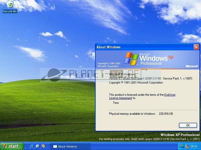 Windows XP Build 2600.1097.xpsp1.020813-2140 - WinStory Wiki