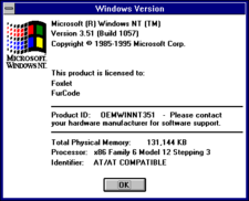 Windows NT 3.51 Build 1057.1 - WinStory Wiki